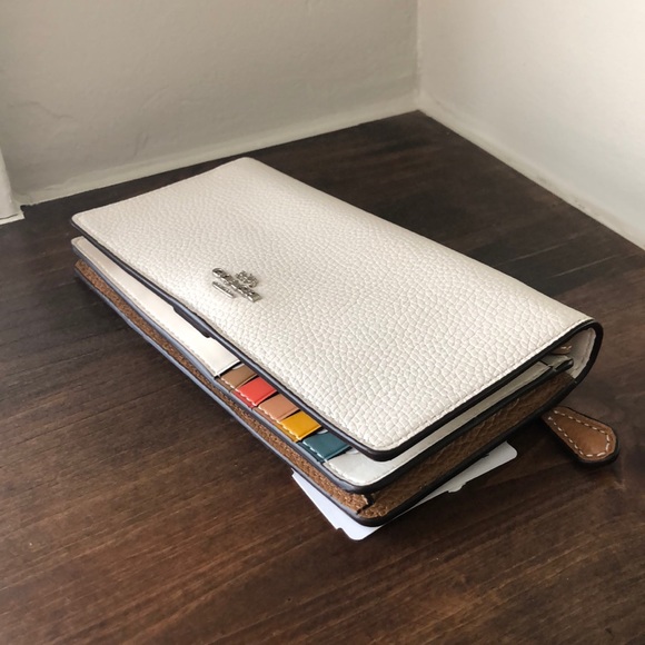 Coach | Bags | Coach White Multi Colorblock Slim Wallet Nwt 2745 | Poshmark